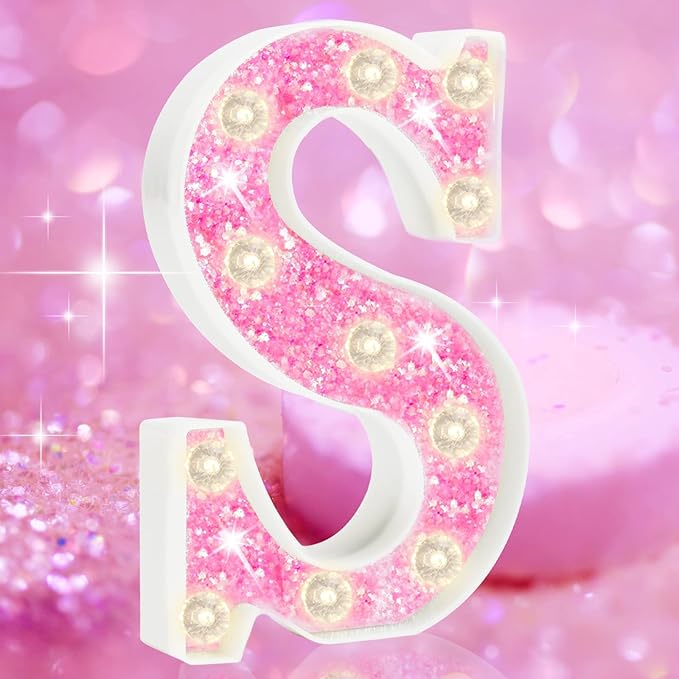 Amazon.com: LED Marquee Letter Lights, Light Up Pink Diamond Alphabet ...