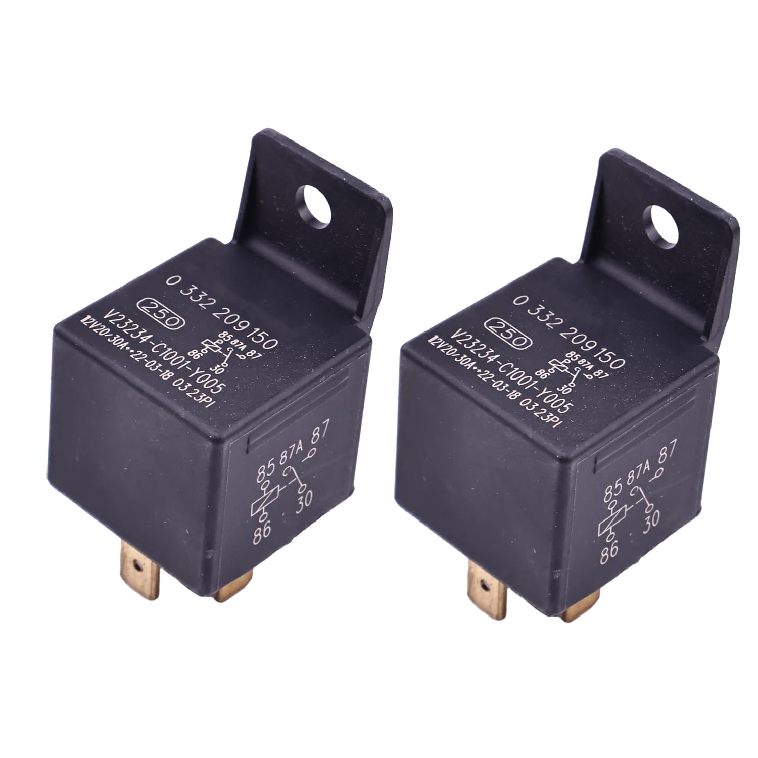 Amazon.com: SUKATC 2PCS 0332209150 Changeover Mini Relay 5Pins 12V 30A ...