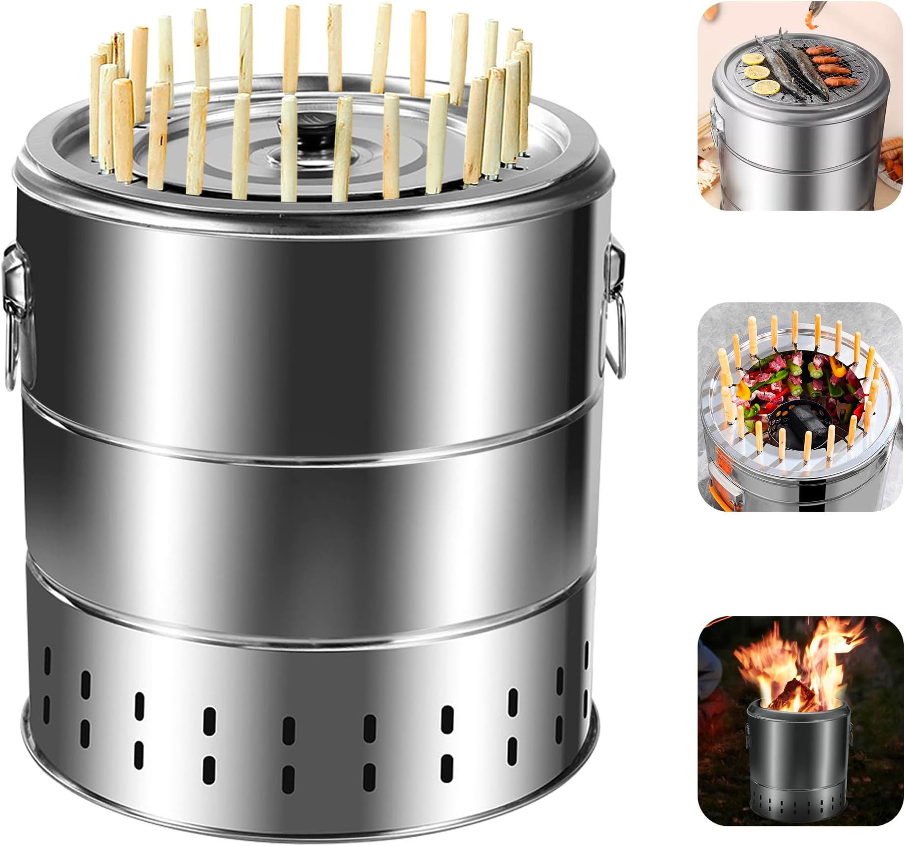 Amazon.com : XHJ Indoor BBQ Kabob Skewers Grill,Smokeless Auto 360 ...