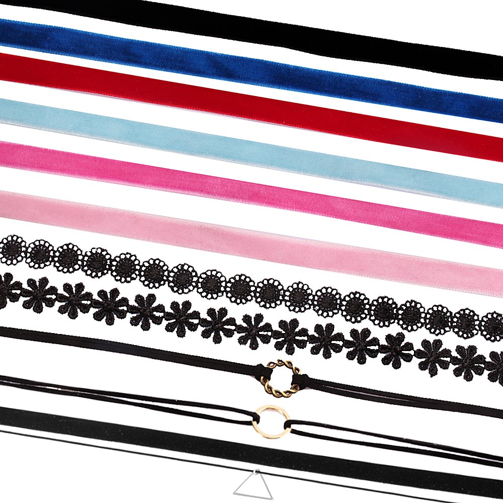 Buy 30 Pcs Black Choker Necklace Henna Tattoo Choker Set Tattoo Ribbon ...