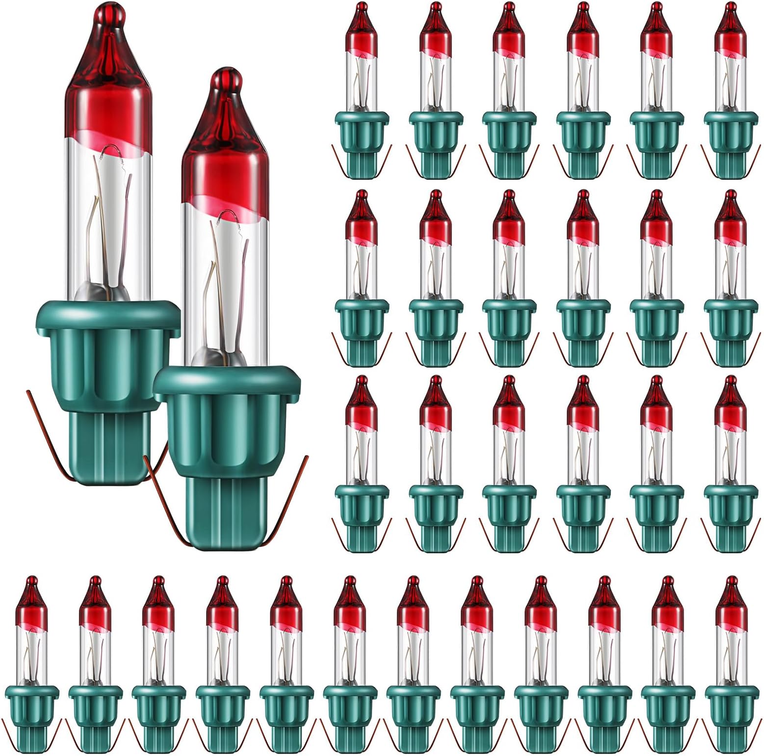 Riakrum 100 Pcs Christmas Replacement Mini Light Bulbs Bulk 0.17A Bulb ...