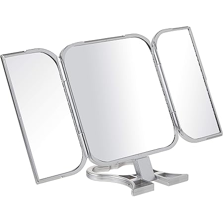 Amazon.com: Portable 3 Sided Foldable Beauty Mirror with Built in Stand ...