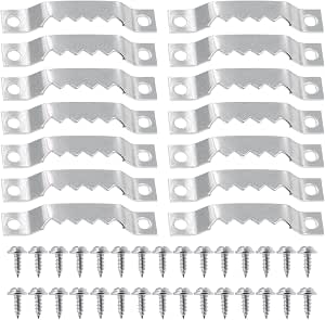 100 Pack Heavy Duty Sawtooth Picture Hangers with 200 Screws Silver ...