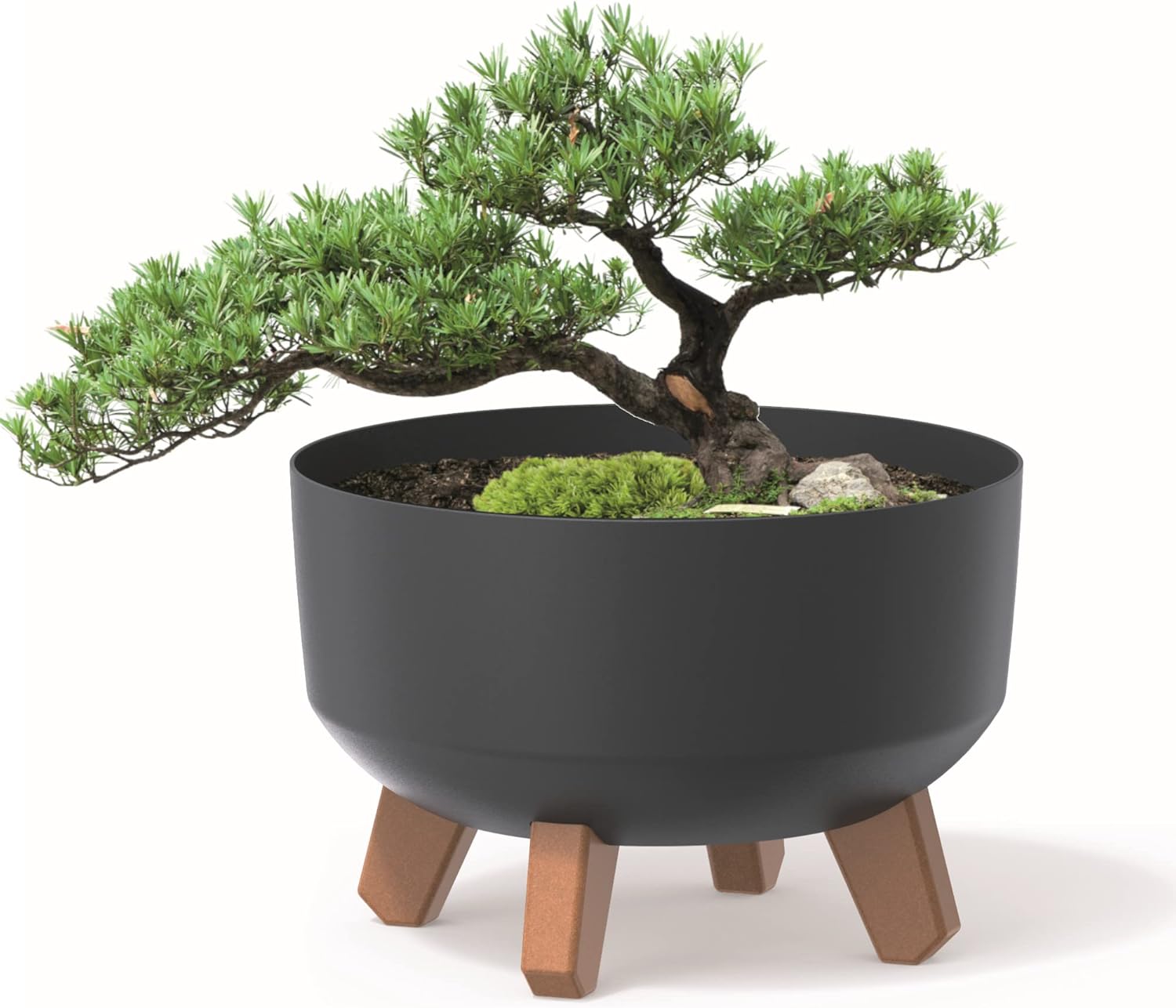 botle Flower Pot on the Feet Plant Pot Diameter 23.5 cm Anthracite ...