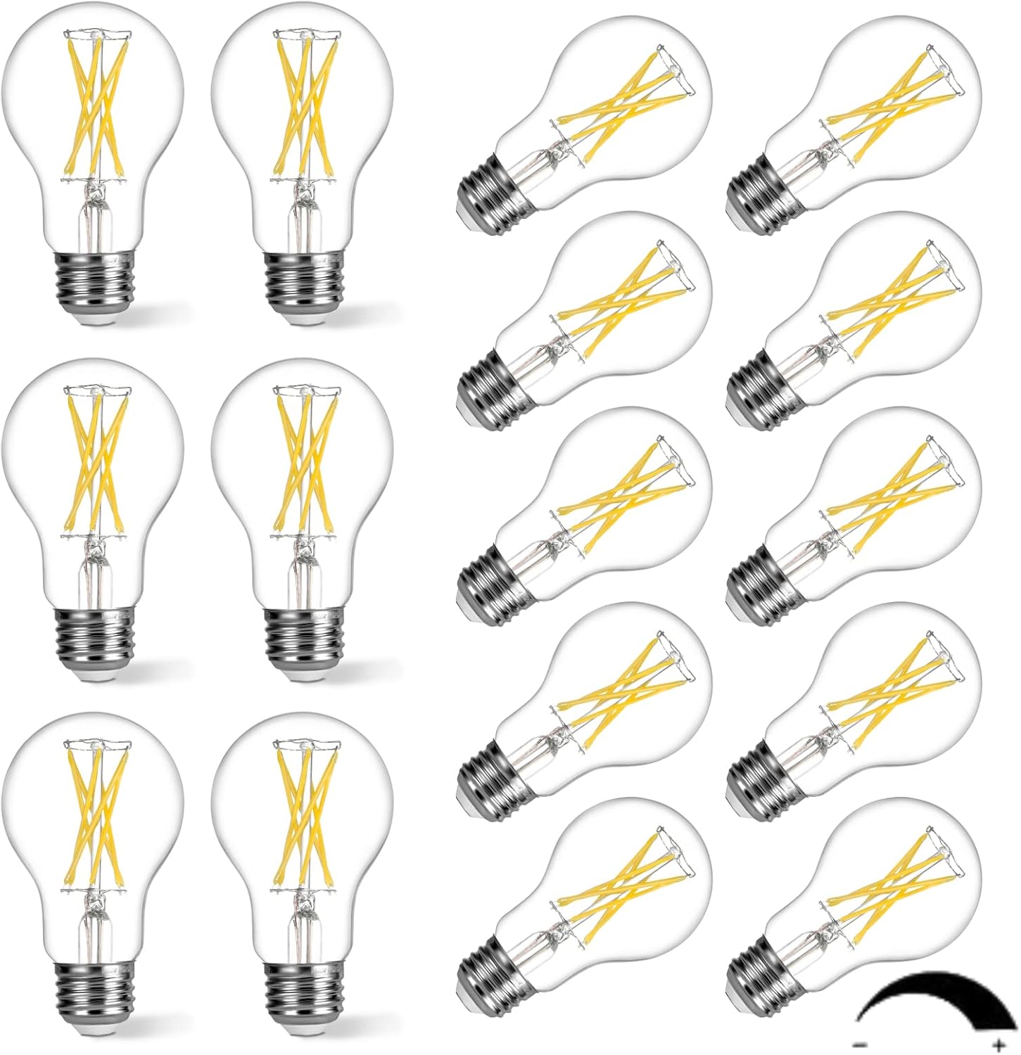 UNITEDLUX A19 LED Filament Light Bulbs, 60W Equivalent LED Bulb, 800 ...