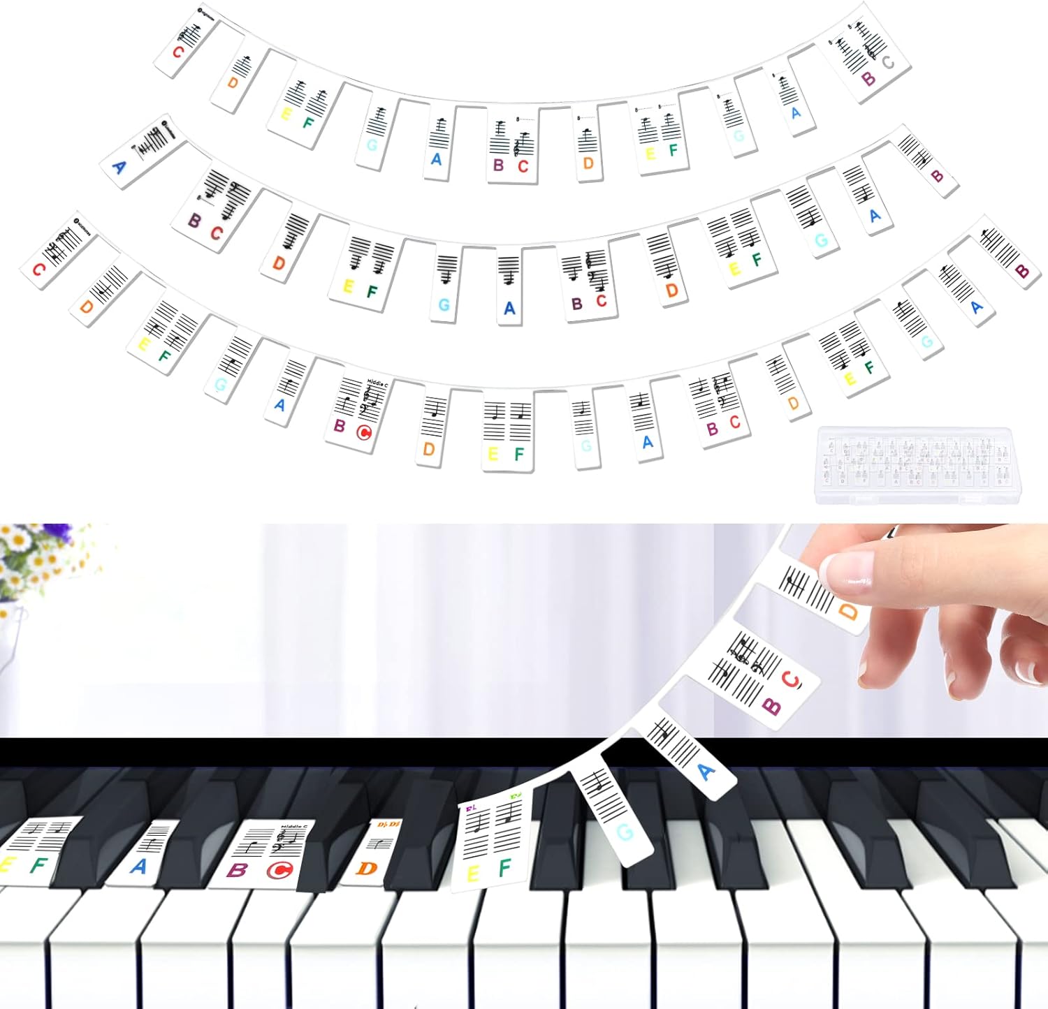 Removable Piano Keyboard Note Labels, 88 Key Full Size Reusable ...