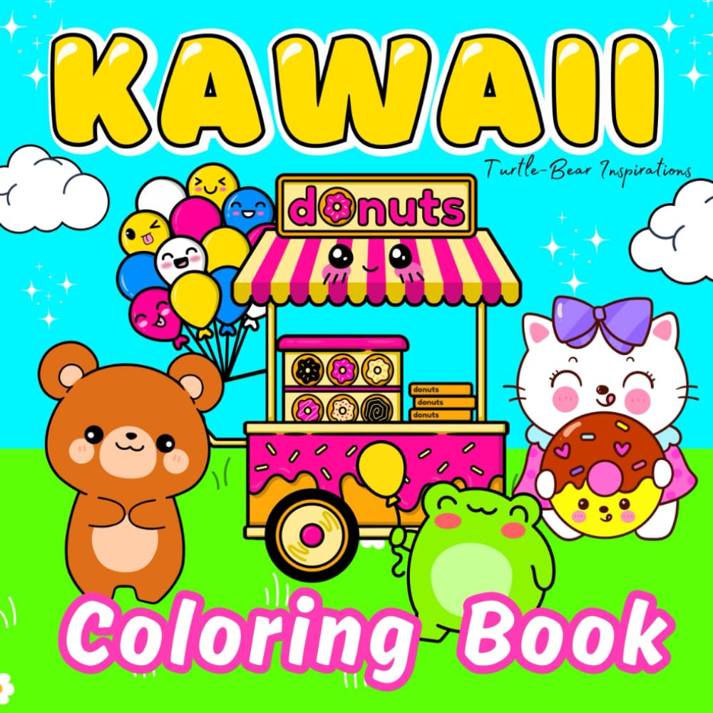 Amazon.com: Kawaii Food Coloring Book: Kawaii Animals Bold and Easy ...