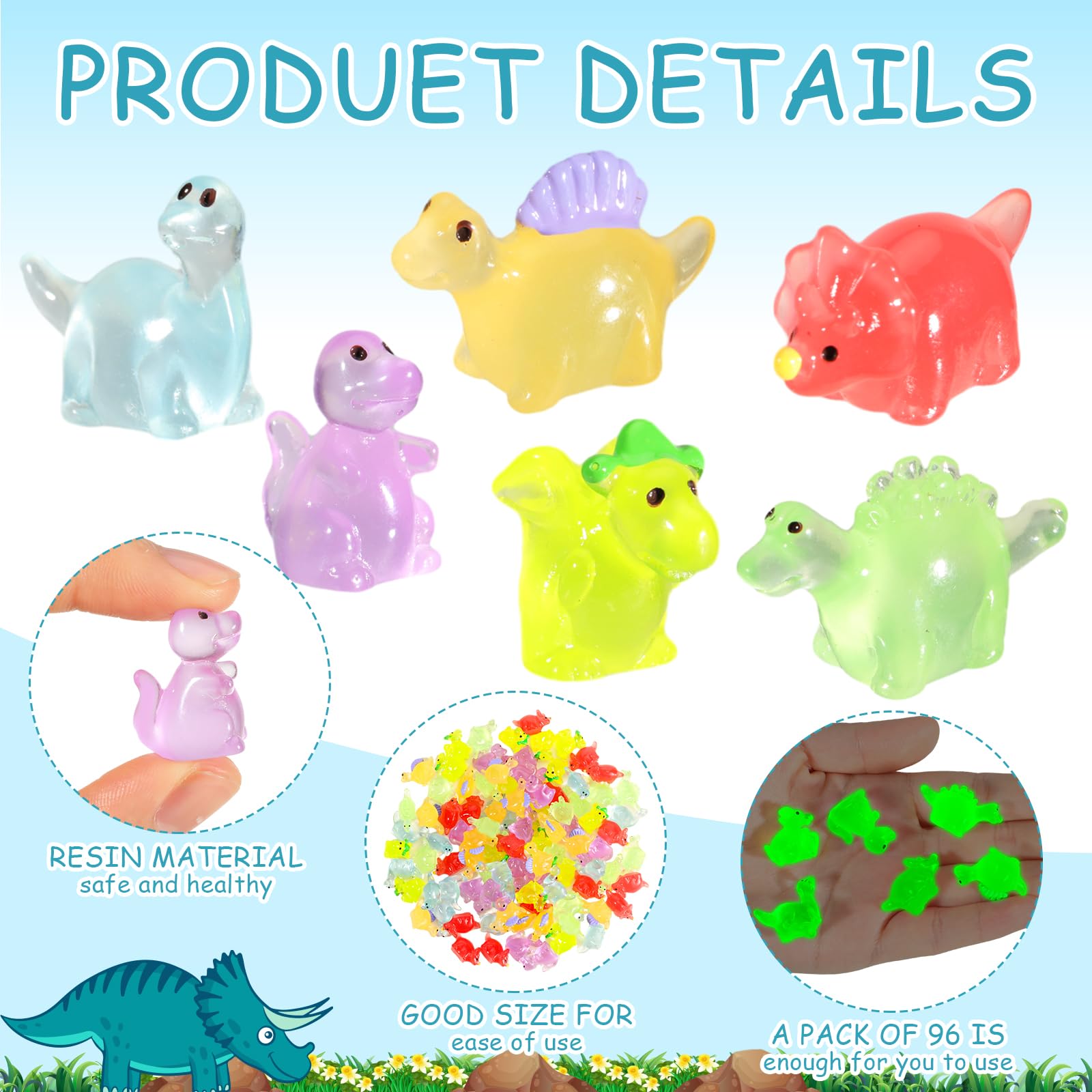 Snapklik.com : Poen 96 Pcs 150 Pcs Mini Dinosaur Figures Resin Tiny ...