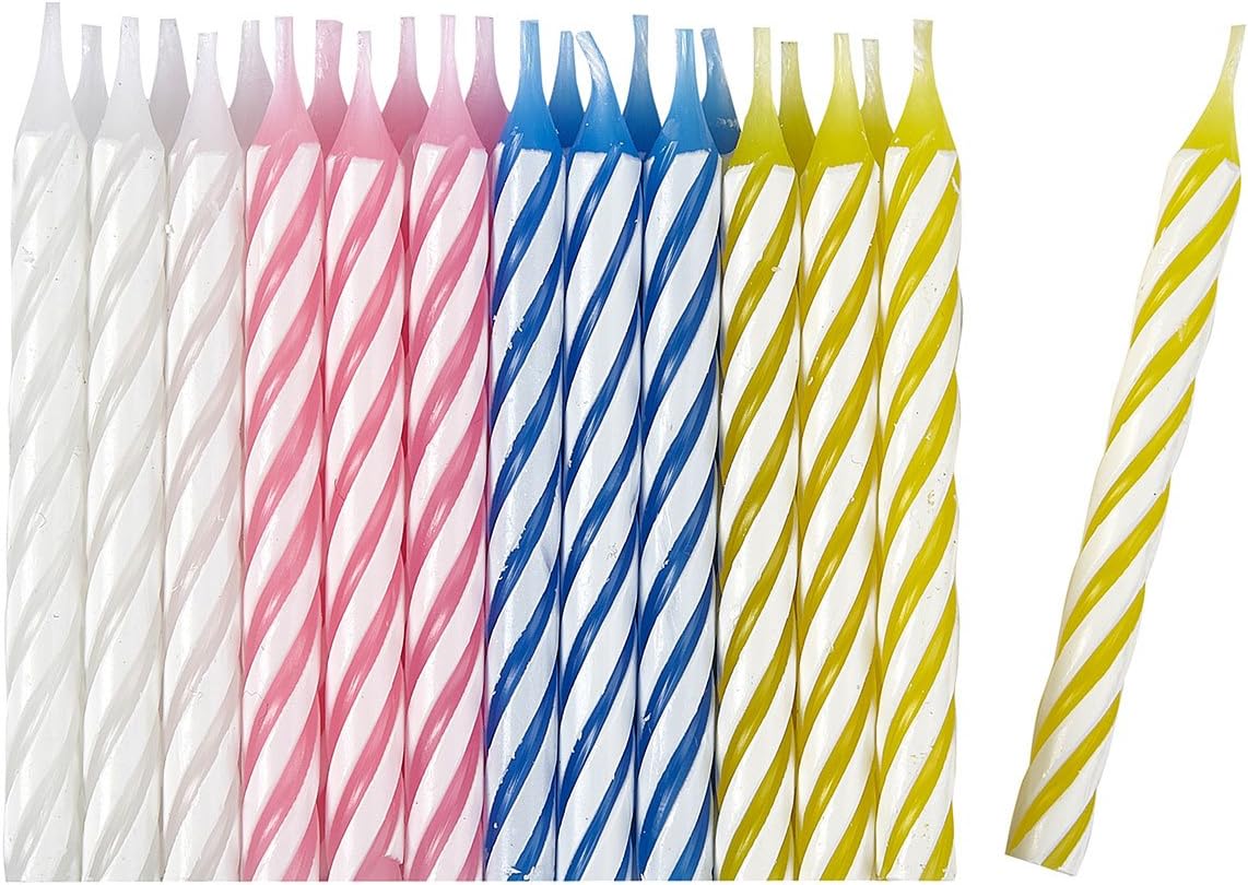 PME White Striped Candles, Medium Size, 24-Pack : Amazon.co.uk: Home ...