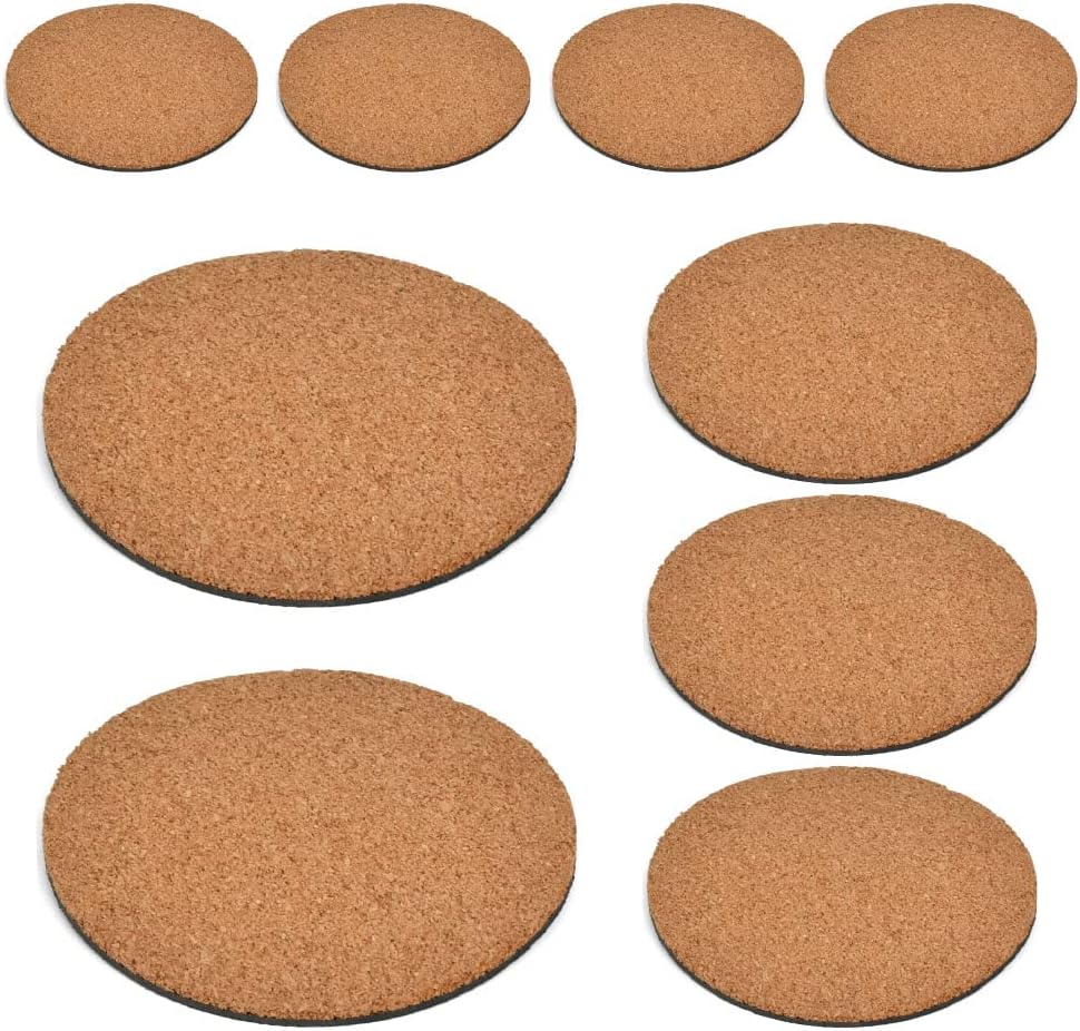 Amazon.com: BUYGOO 10Pcs Cork Plant Mat Round Cork Plant Coasters 4/6/8 ...