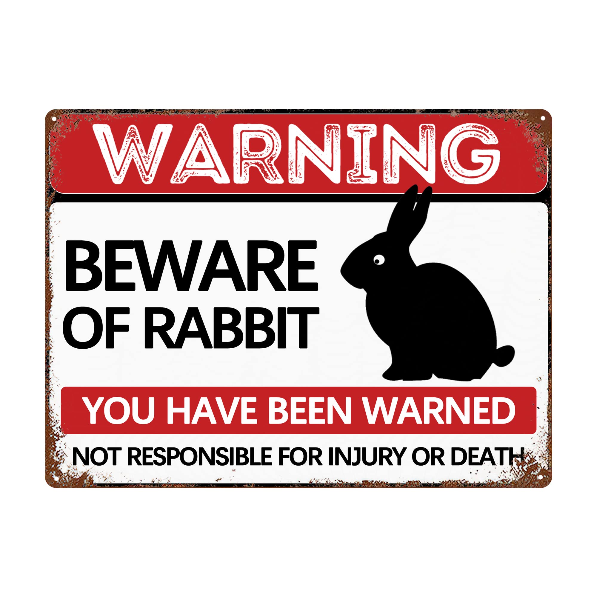 Amazon.com : BAIWIFE Beware of Rabbit Sign 8x12 inch - Vintage Rusty ...