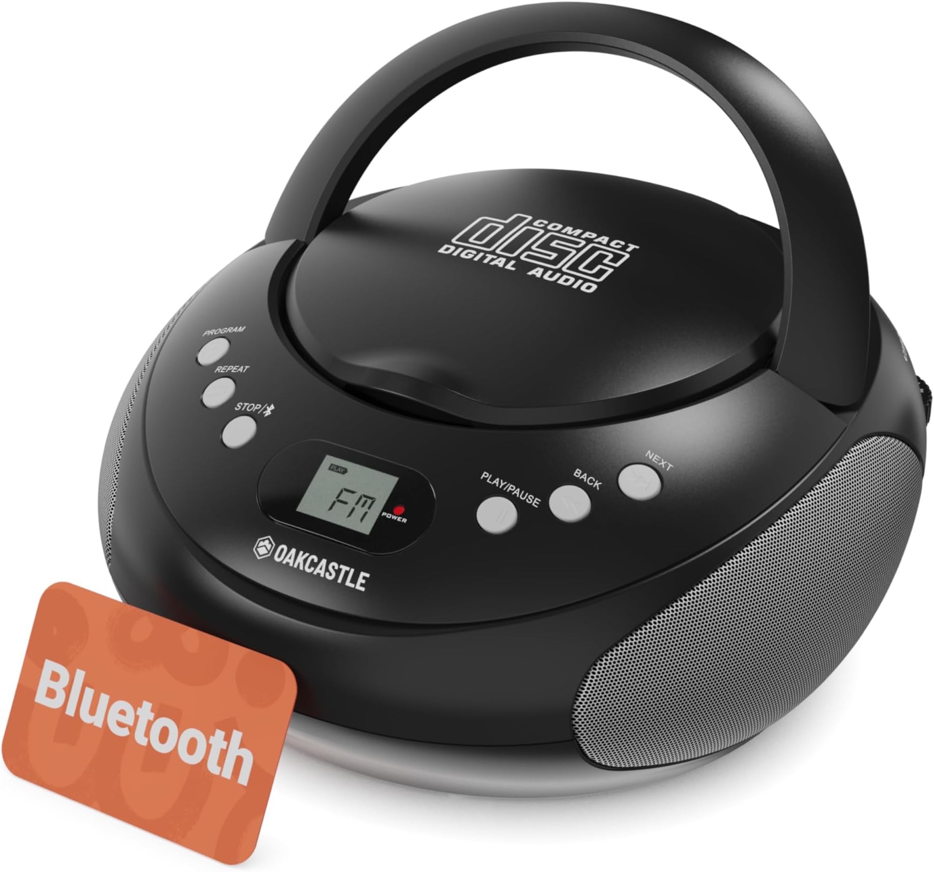 Portable Bluetooth CD Boombox with FM radio | CD, CD-R, CD-RW | 30 ...