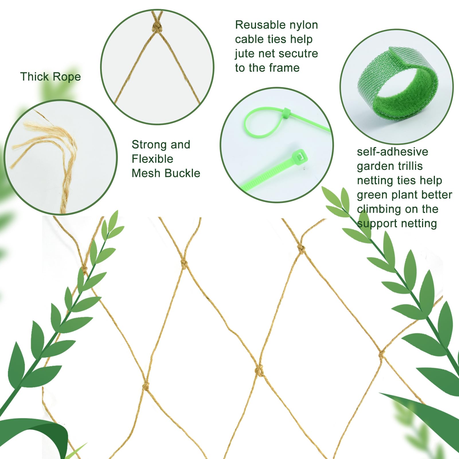 Snapklik.com : Plant Support Netting Jute Garden Netting Natural Fiber ...