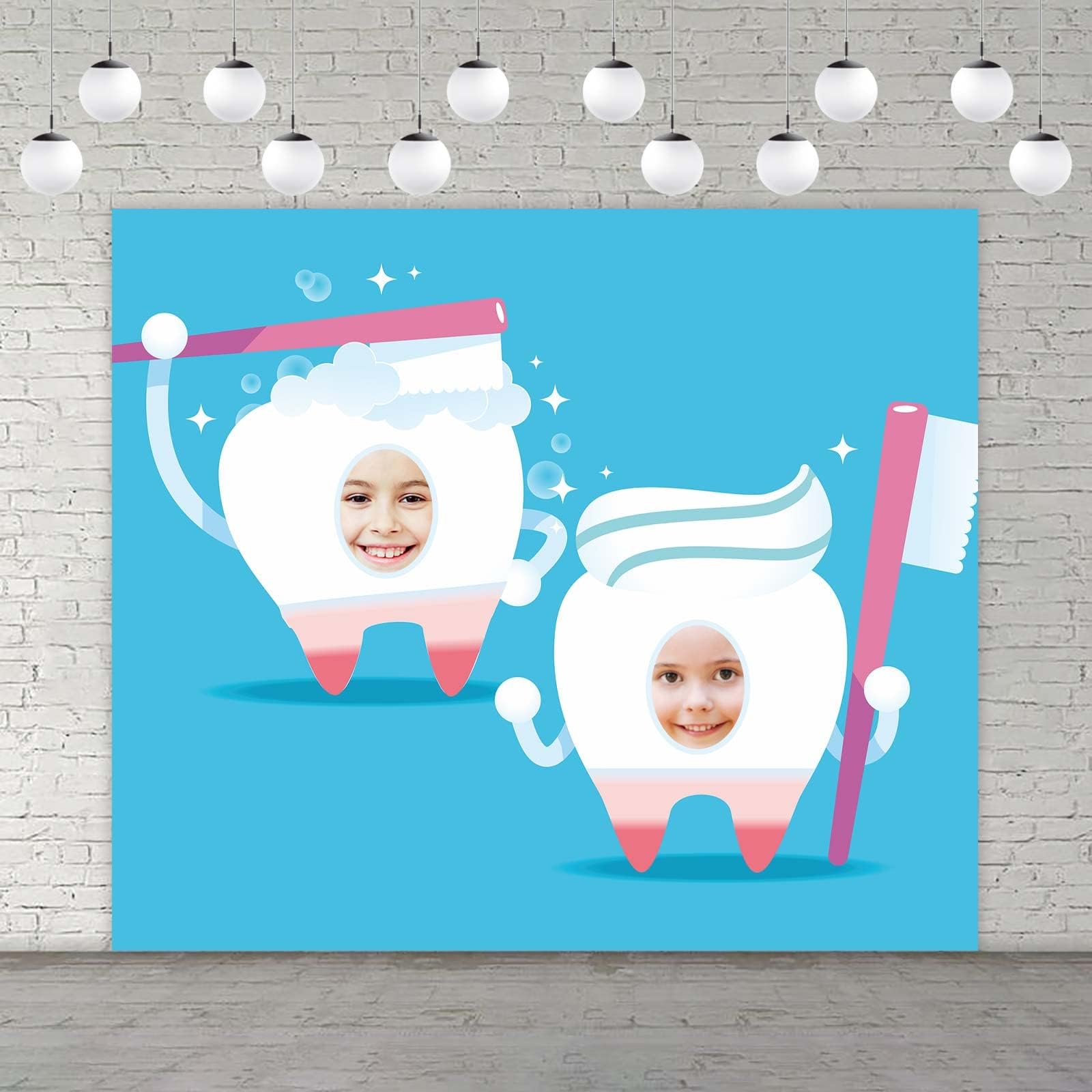 Amazon.com: Baby Tooth Banner Pretend Play Party Backdrop Large Teeth ...