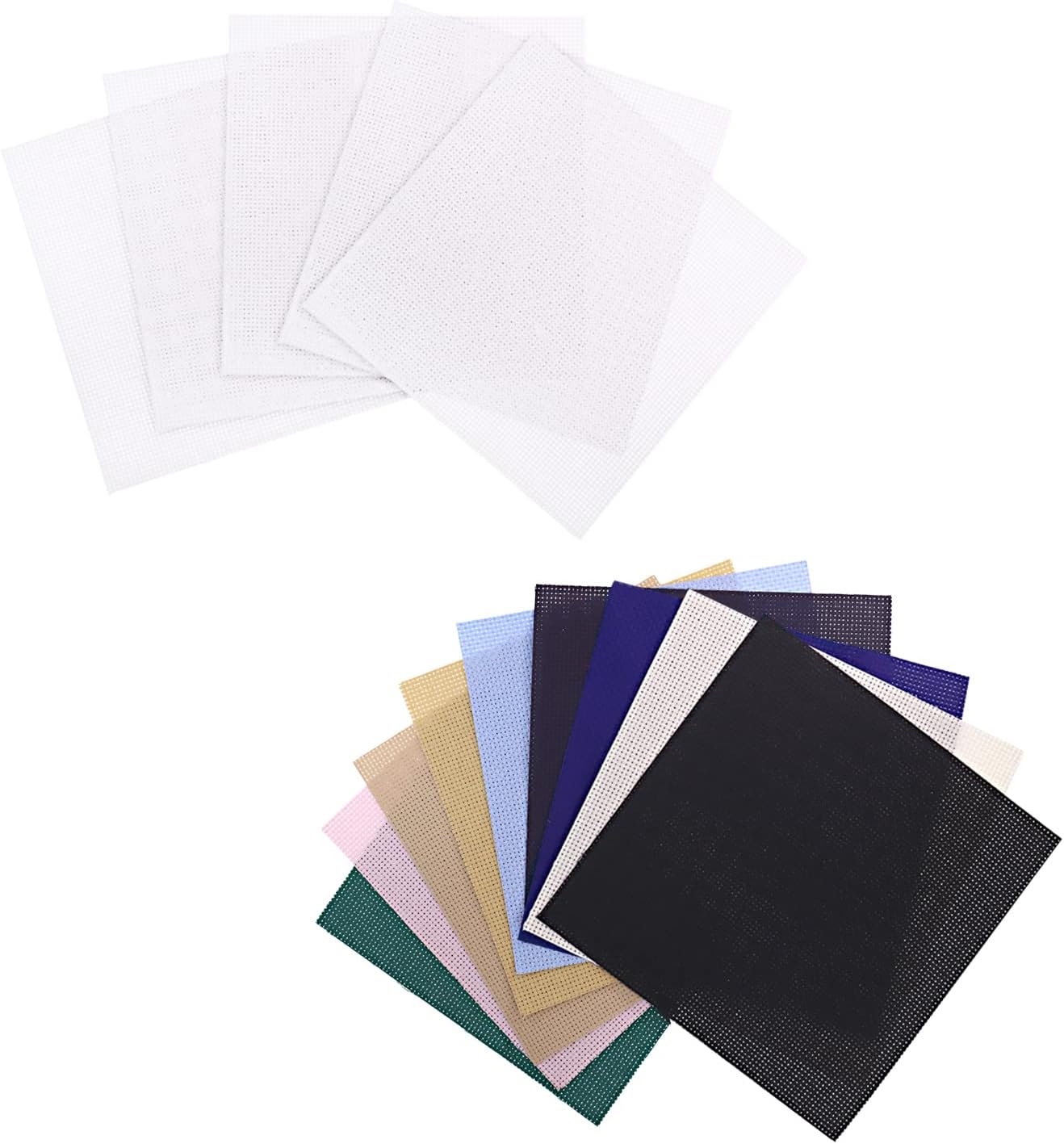 SYF-UN Cross Stitch Sheets Reserve Aida Cloth,14Pcs Assorted Colors 14 ...