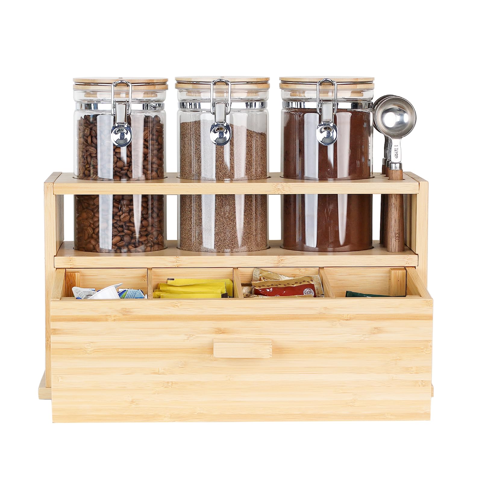 Amazon.com: KKC HOME ACCENTS Coffee Tea Bar Station Organizer with ...