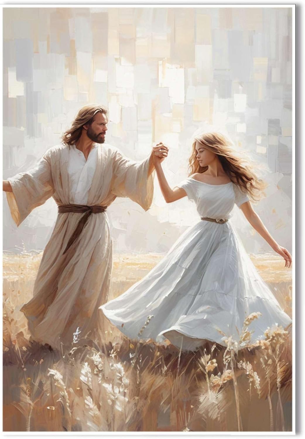 Amazon.com: Dancing Together Christian Painting Jesus and Her Jesus ...