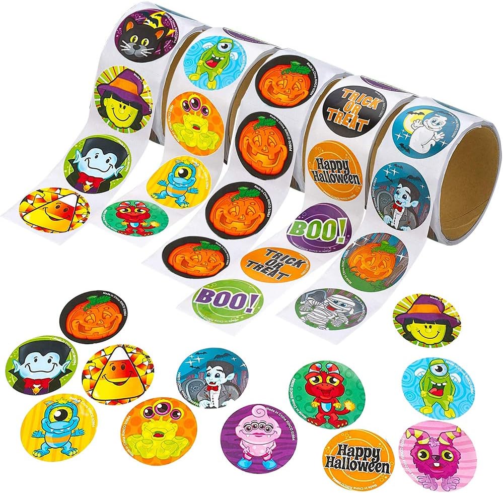 Amazon.com: ArtCreativity Halloween Roll Stickers Assortment for Kids ...