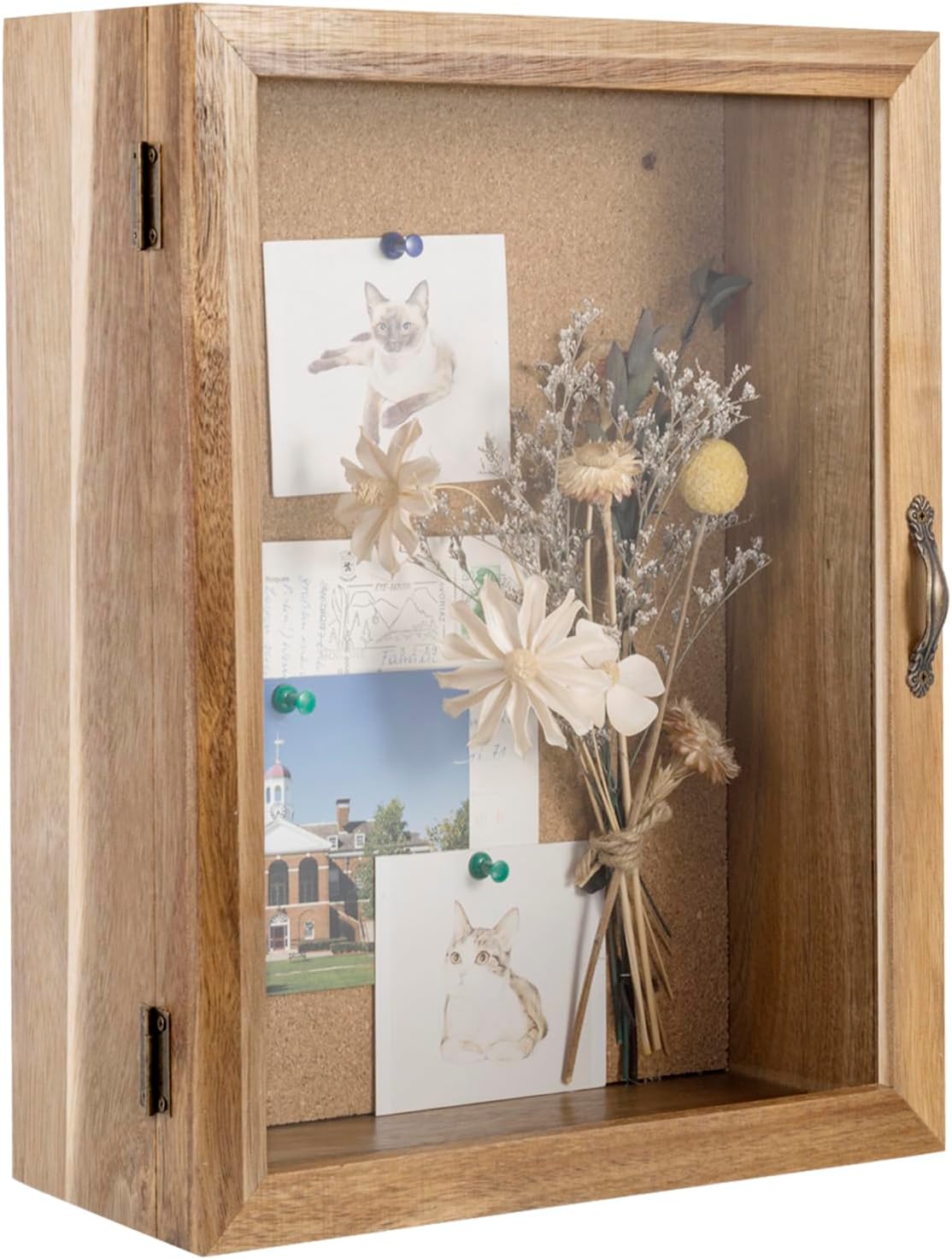 Amazon.com - GraduationMall 8x10 Shadow Box Frame Solid Wood Glass Door ...