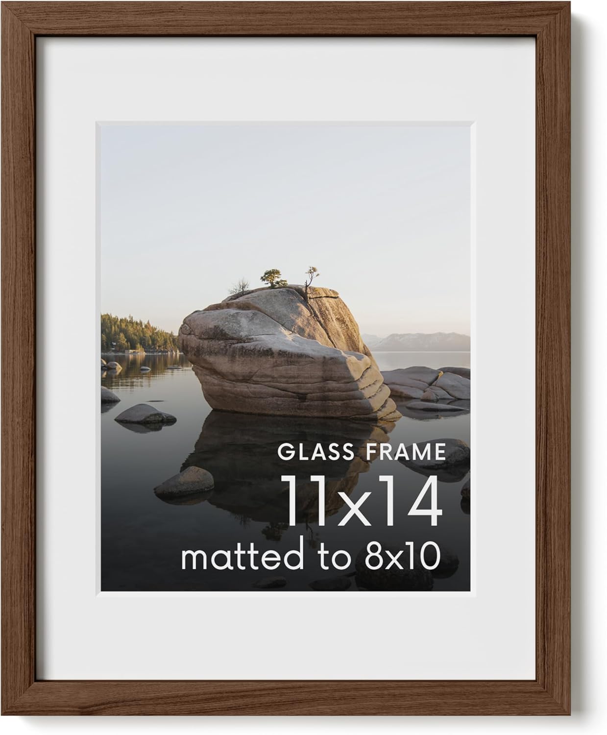 Amazon.com - HAUS AND HUES 11x14 Picture Frame with Real Glass & Walnut ...