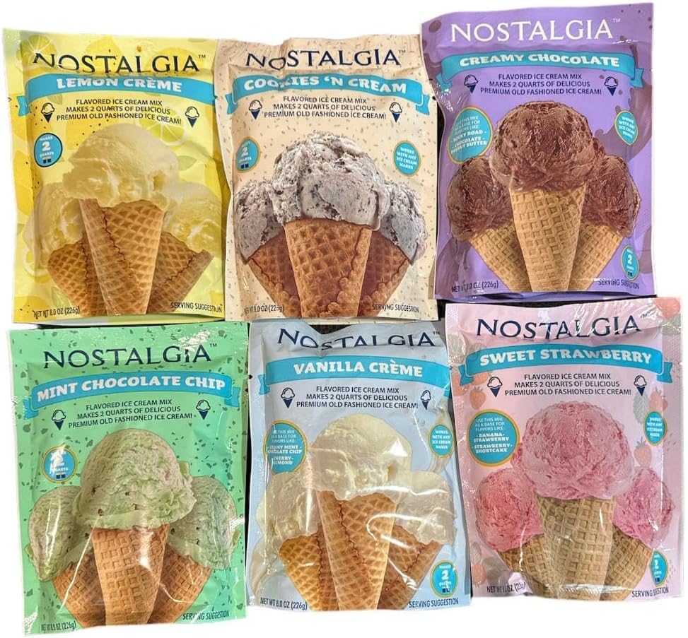Amazon.com: Nostalgia Ice Cream Starter Pack - Ice Cream Maker Rock ...