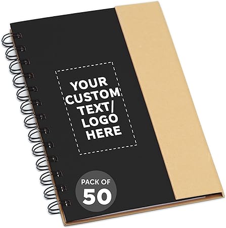 Amazon.com : DISCOUNT PROMOS Custom Eco Friendly Spiral Notebooks with ...