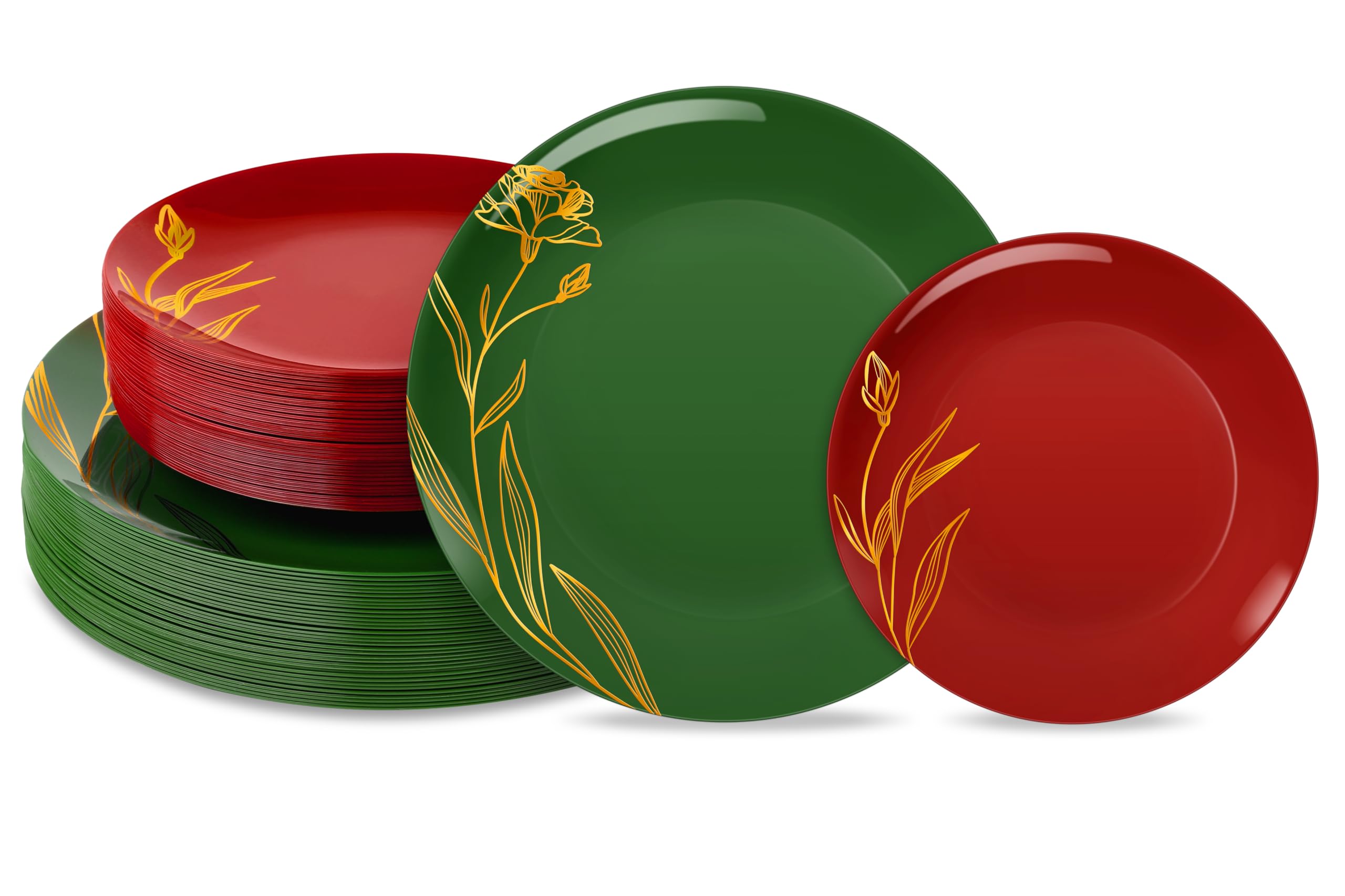 Snapklik.com : Durony 72 Pieces Christmas Plastic Plates 7.5" & 10.25 ...