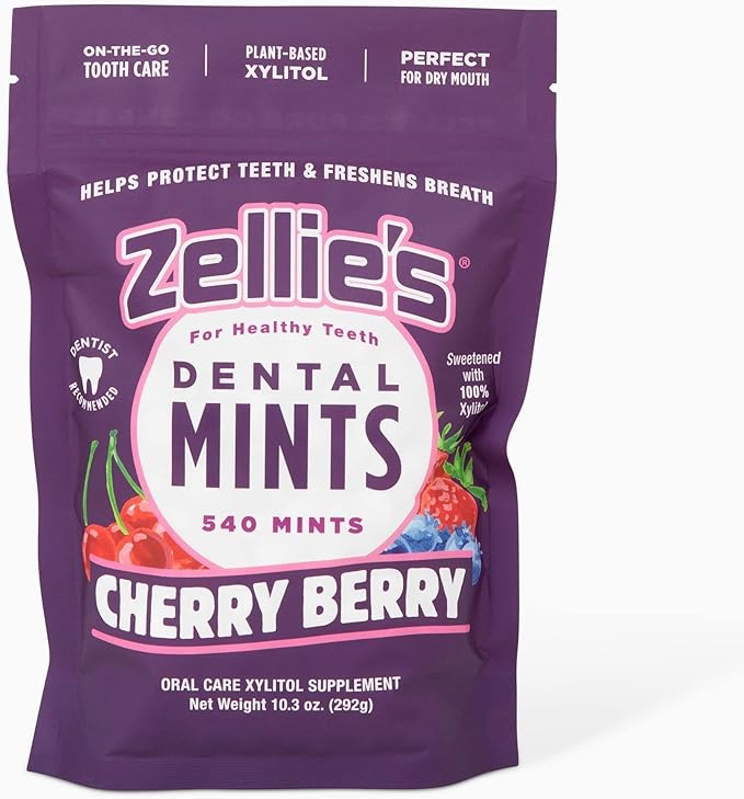 Zellie's |100% Xylitol Sugar Free Cherry Berry Breath Mints | Non-GMO ...