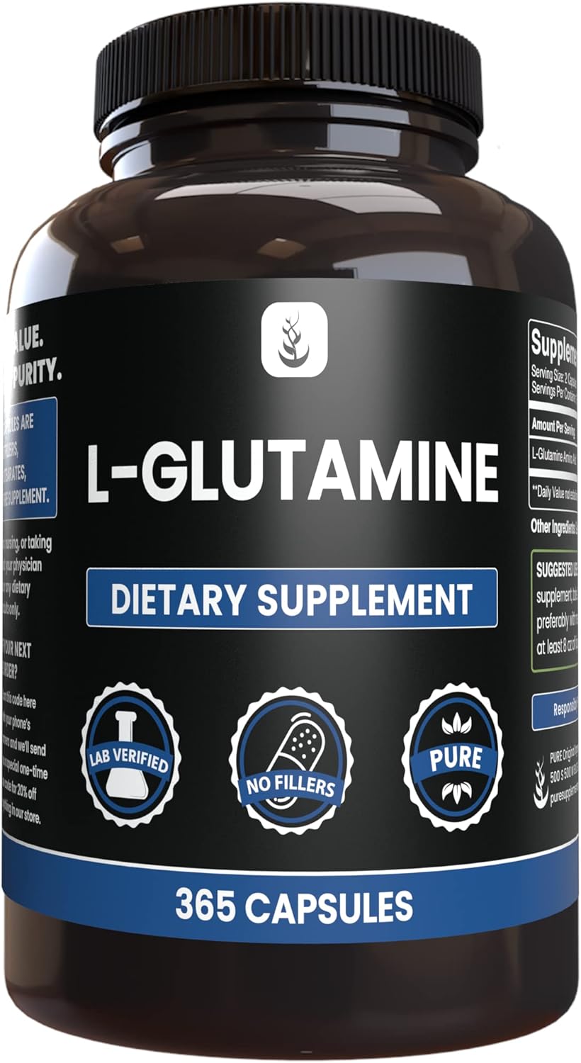 Amazon.com: PURE ORIGINAL INGREDIENTS L-Glutamine (365 Capsules) No ...