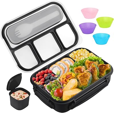Amazon.com: Jelife Bento Box Adult Lunch Box - 72oz Stackable Bento ...
