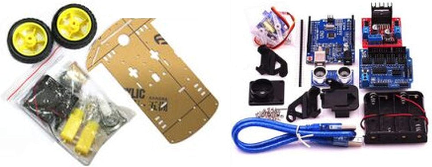 Amazon.com: DIY kit Motor Smart Robot Car Chassis Kit Speed Encoder ...