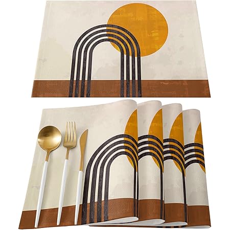 Amazon.com: Placemats for Dining Table Set of 6 Aesthetic Terracotta ...