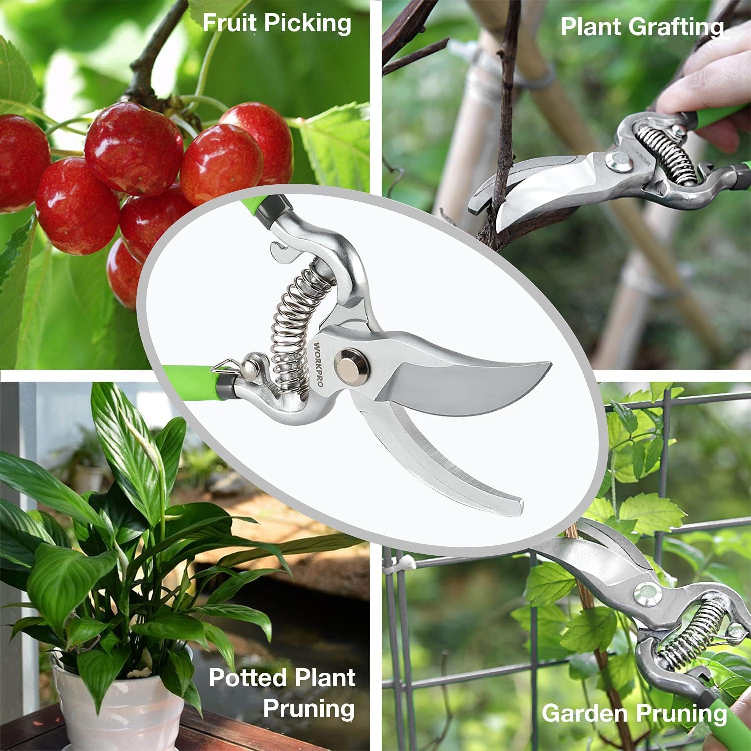 Buy WORKPRO 7 Piece Garden Tools Set & WORKPRO 2-Piece Pruning Shears ...