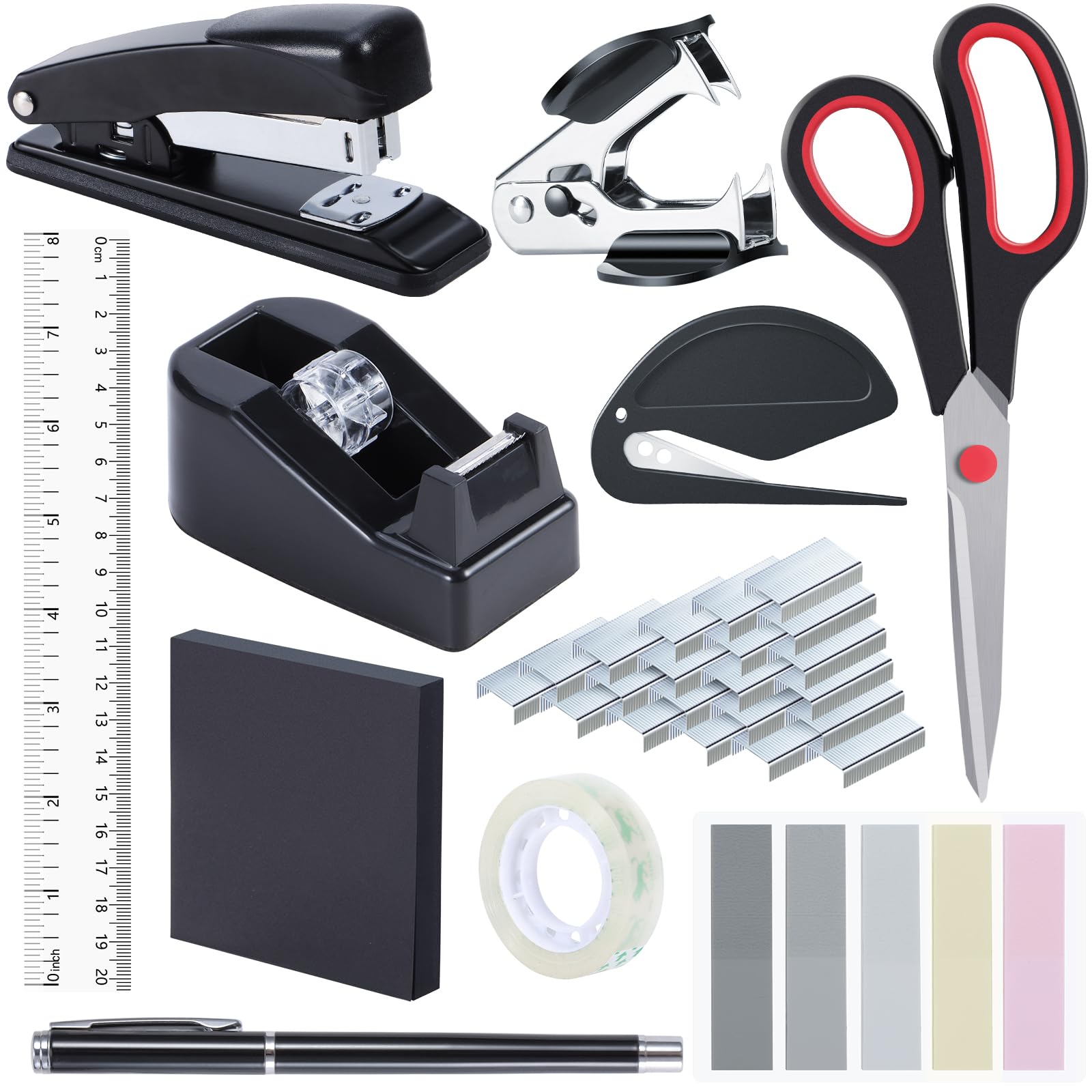 Amazon.com : Stapler and Tape Dispenser Set, 11 in 1 Office Supplies ...