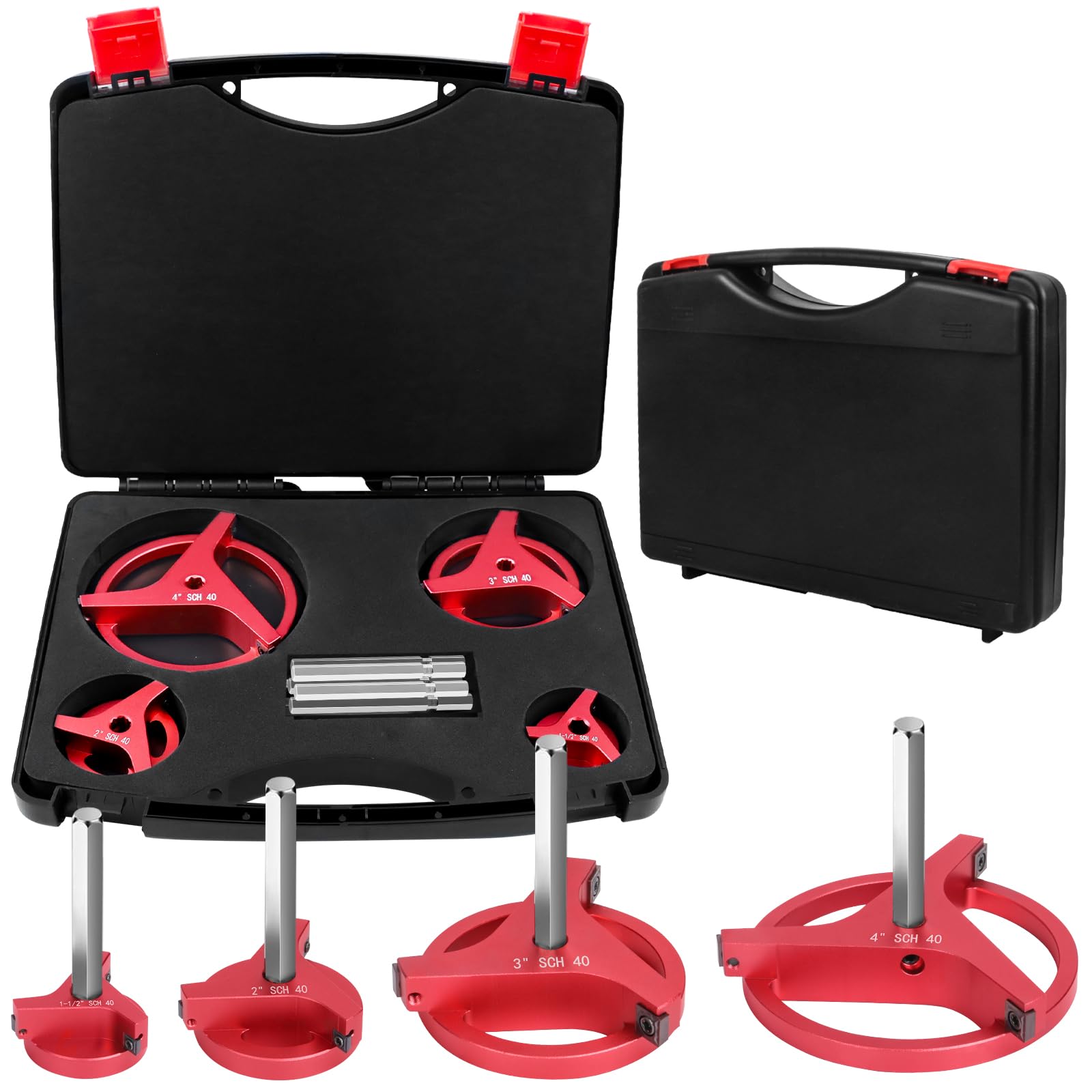 Amazon.com: 4Pcs PVC Pipe Reamer Kit with 3 Square Carbide Insert, PVC ...