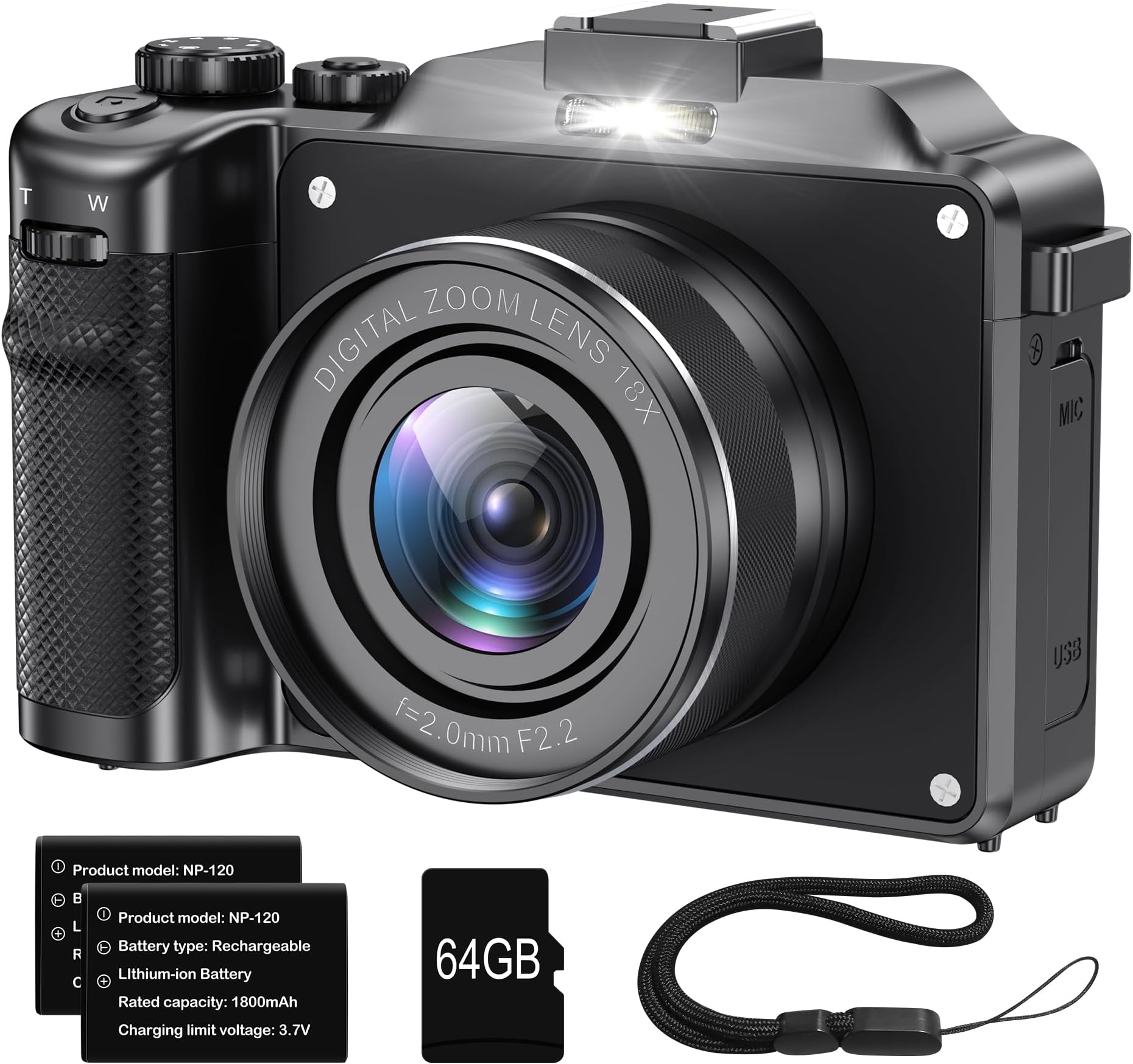 Amazon.com : Camera for Photography, 4K Digital Camera Anti-Shake 56MP ...