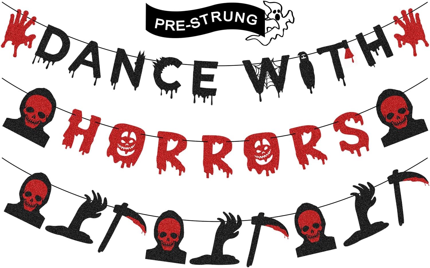 Amazon.com: Simife Halloween Decorations - Glittery Dance with Horrors ...