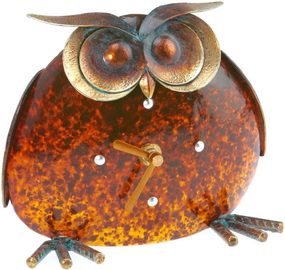 Amazon.com: Deco Flair Metal Stone Colored Desk Clock, Owl : Home & Kitchen