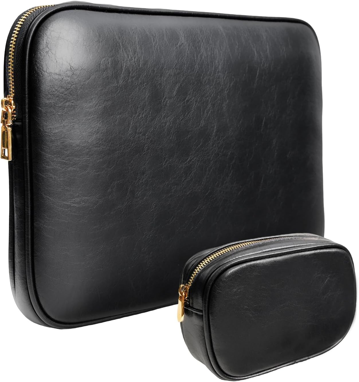 Amazon.com: Yesmornsis PU Leather Padded Laptop Sleeve Bag 14Inch ...