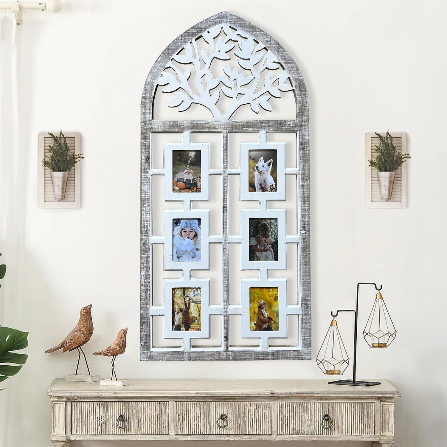 Amazon.com - Uaeoo Arch Wooden Window Picture Frames Large Photo ...