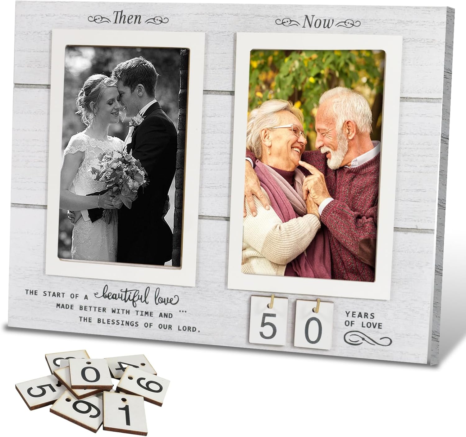 Amazon.com - Then & Now Anniversary Picture Frame, Couple Picture Frame ...