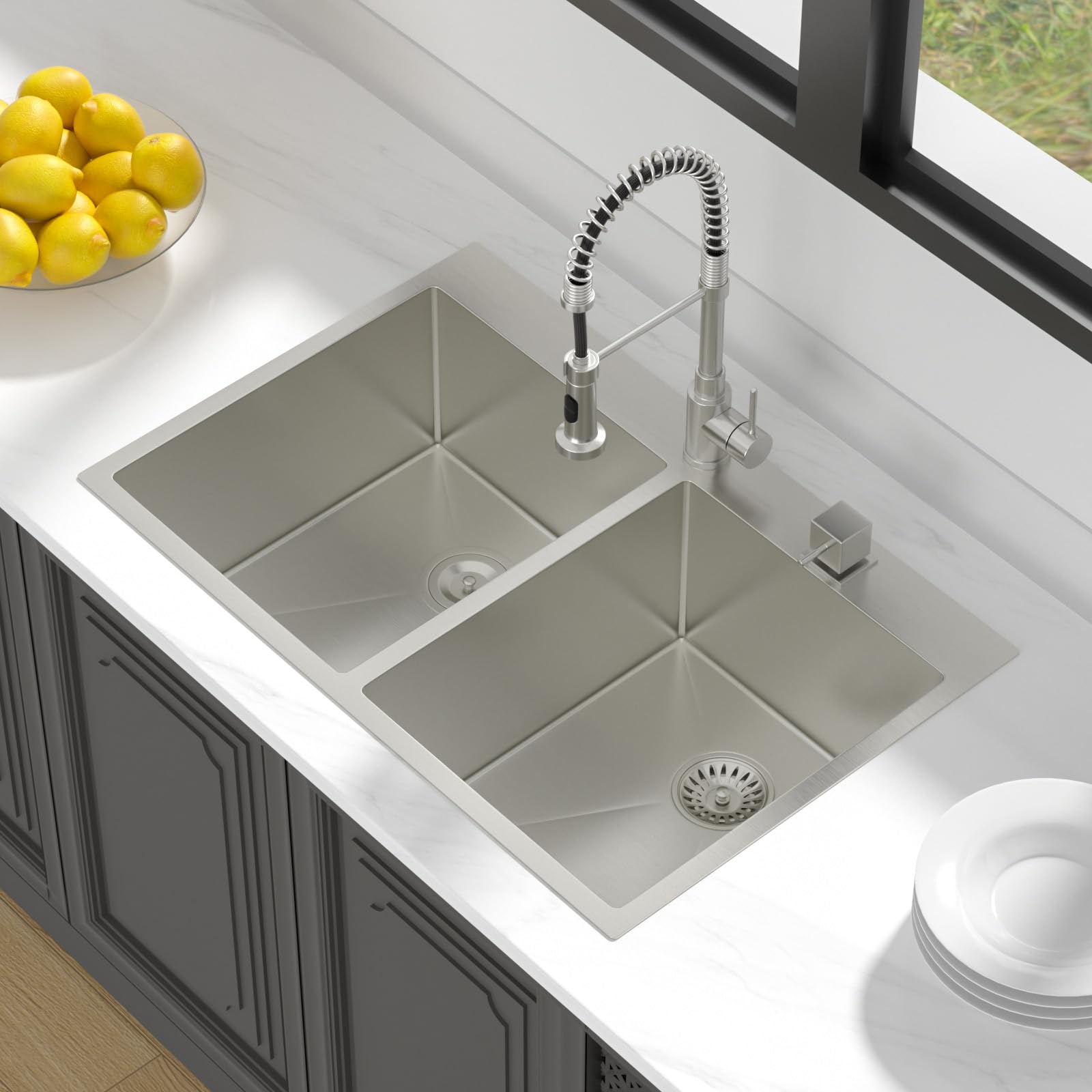 Snapklik.com : 33 Inch Drop In Kitchen Sink Double Bowl Kitchen Sinks ...