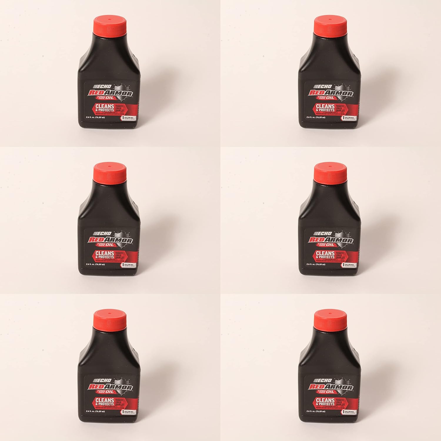 6 Pack of Echo Red Armor 2-Stroke Engine Oil 2.6 oz Bottle 50:1 Mix for ...