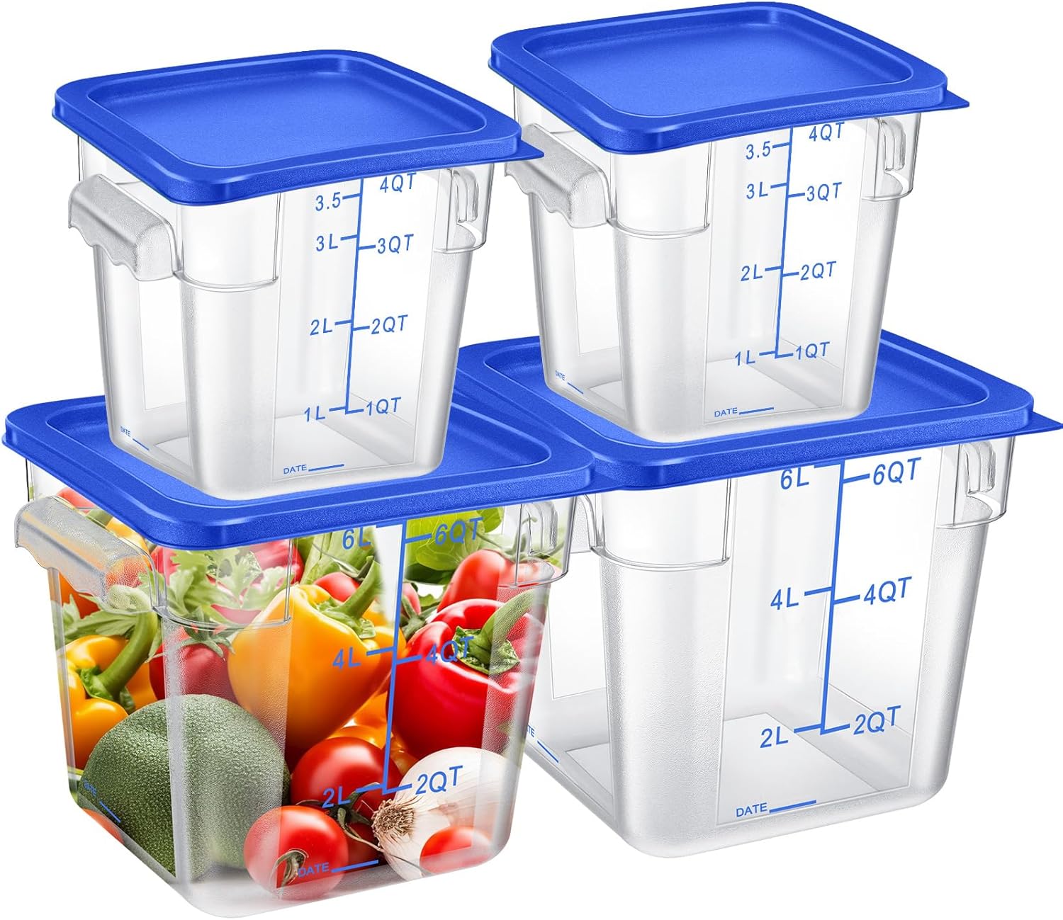Amazon.com: Maxcheck 4 Pcs Food Storage Container with Lids Set 4Qt 6Qt ...