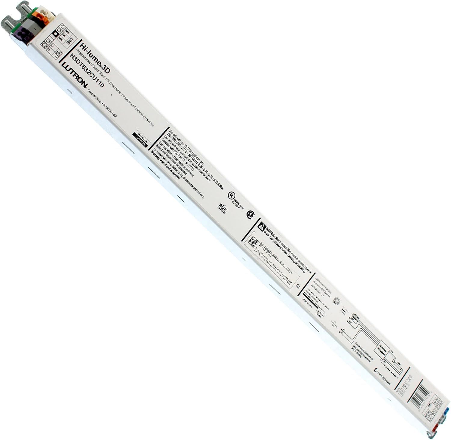 Lutron H3Dt832Cu110 Hi-Lume 3D Fluorescent Dimming Ballast, 1-Lamp ...