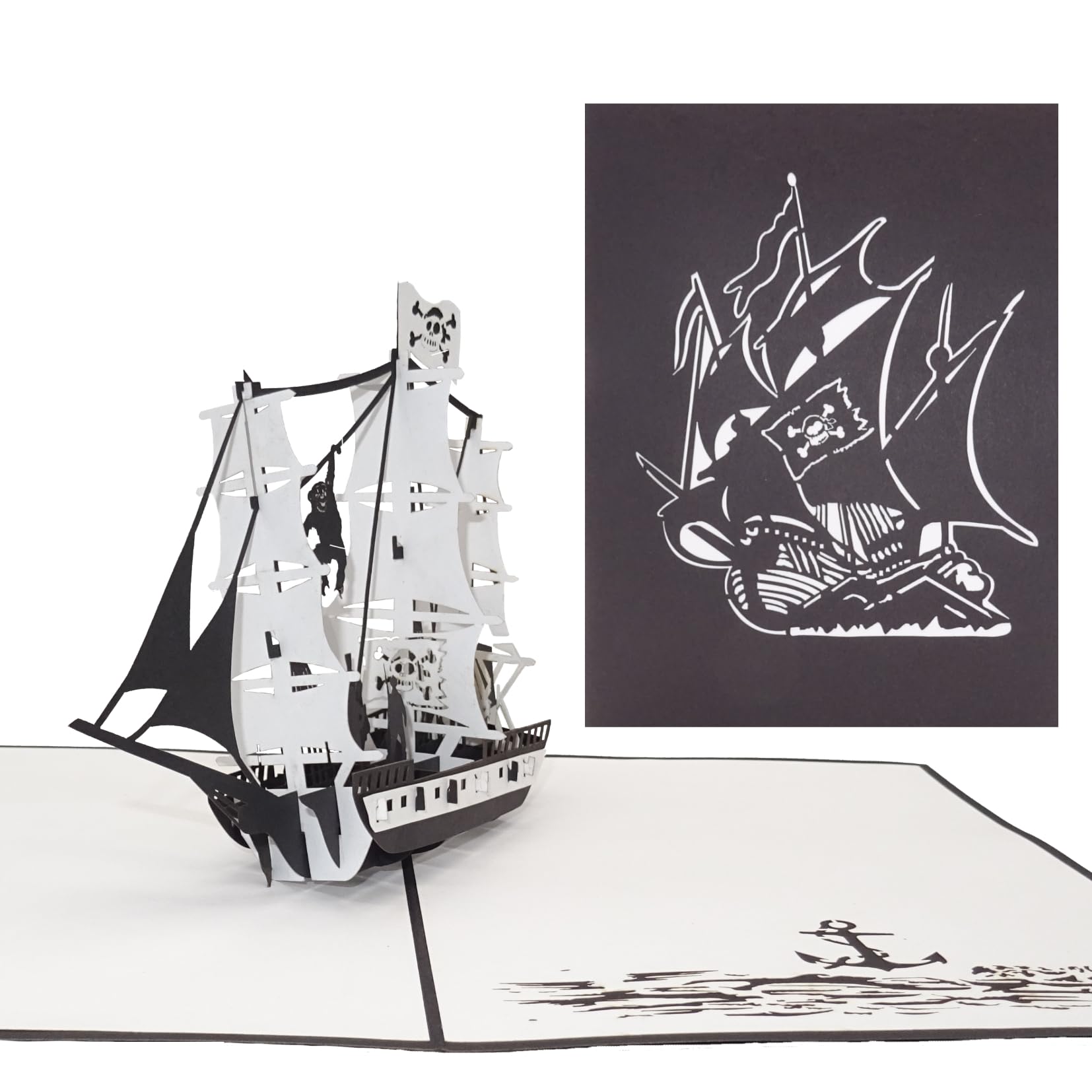 Pop-Up Card Pirate Ship - 3D Birthday Card & Invitation Card with ...