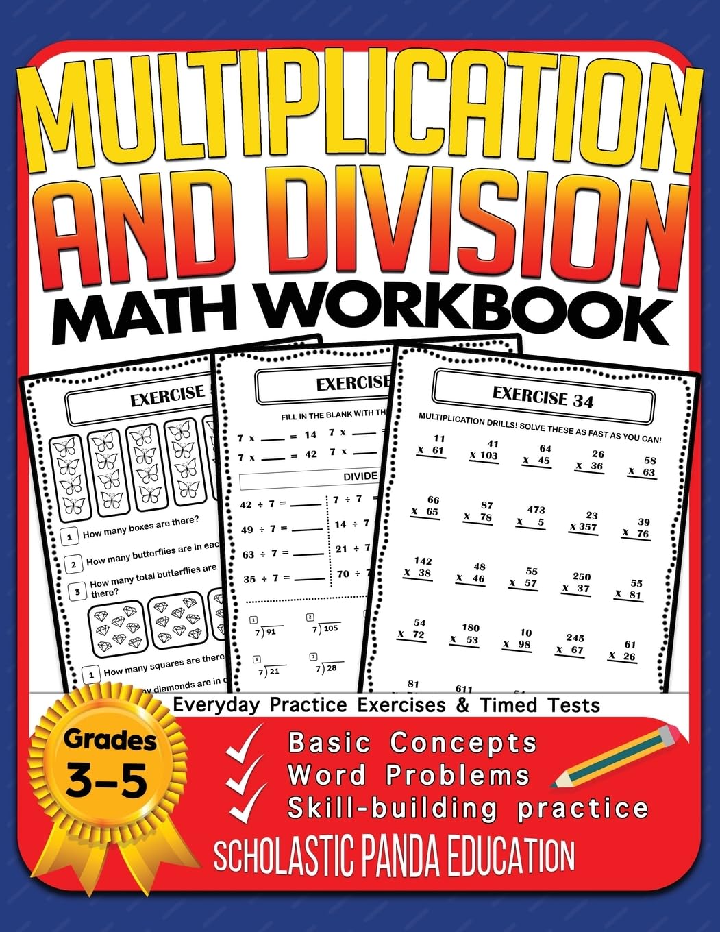 Snapklik.com : Multiplication And Division Math Workbook For 3rd 4th 5th Grades: Basic Concepts ...