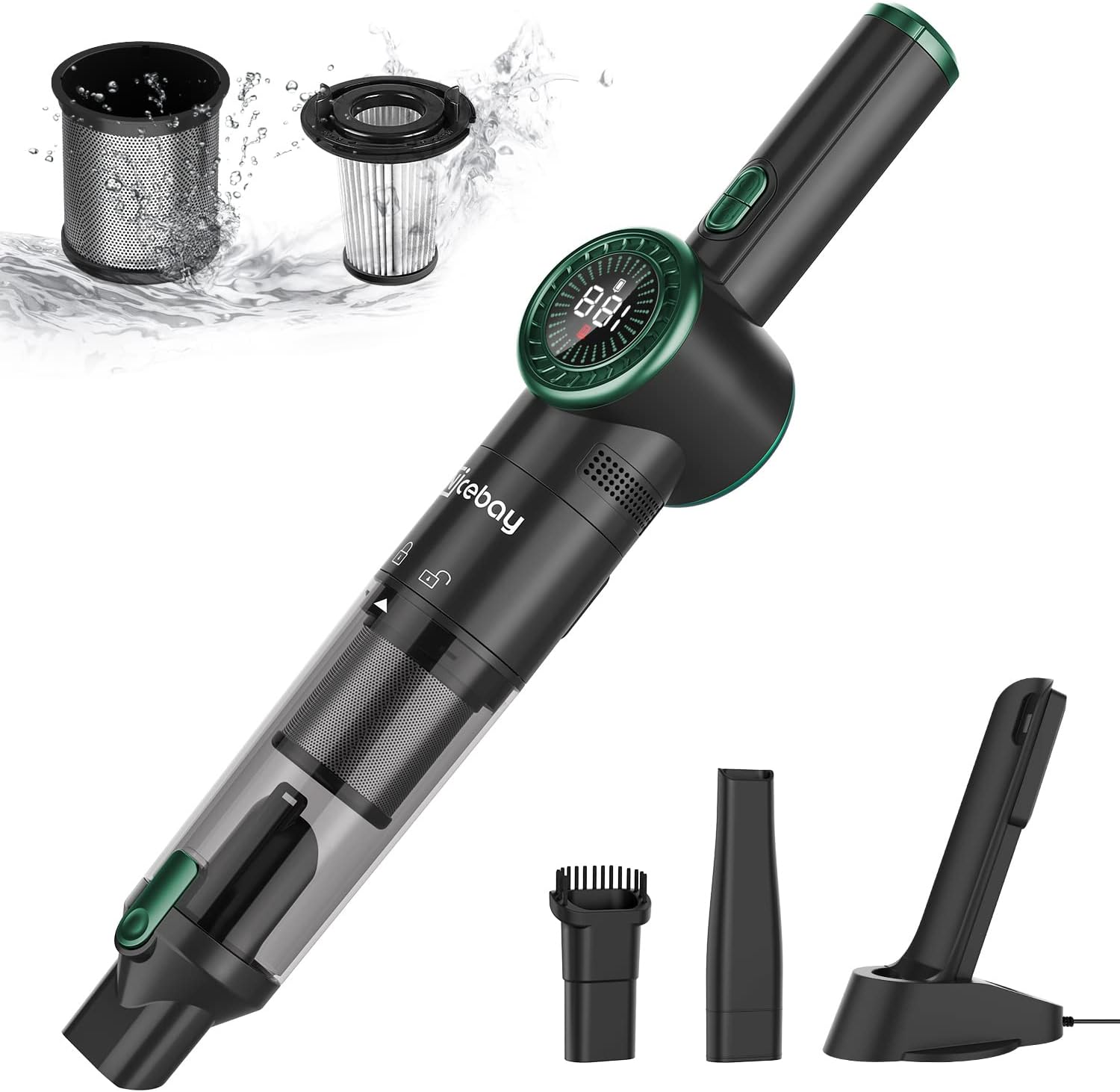 Amazon.com - Nicebay Handheld Vacuum Cordless, 15KPA Strong Suction ...