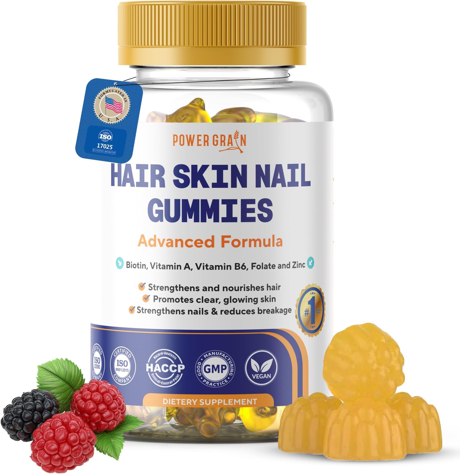 Amazon.com: Premium Hair Skin and Nails Gummies – 5000 Mcg Biotin Vegan ...