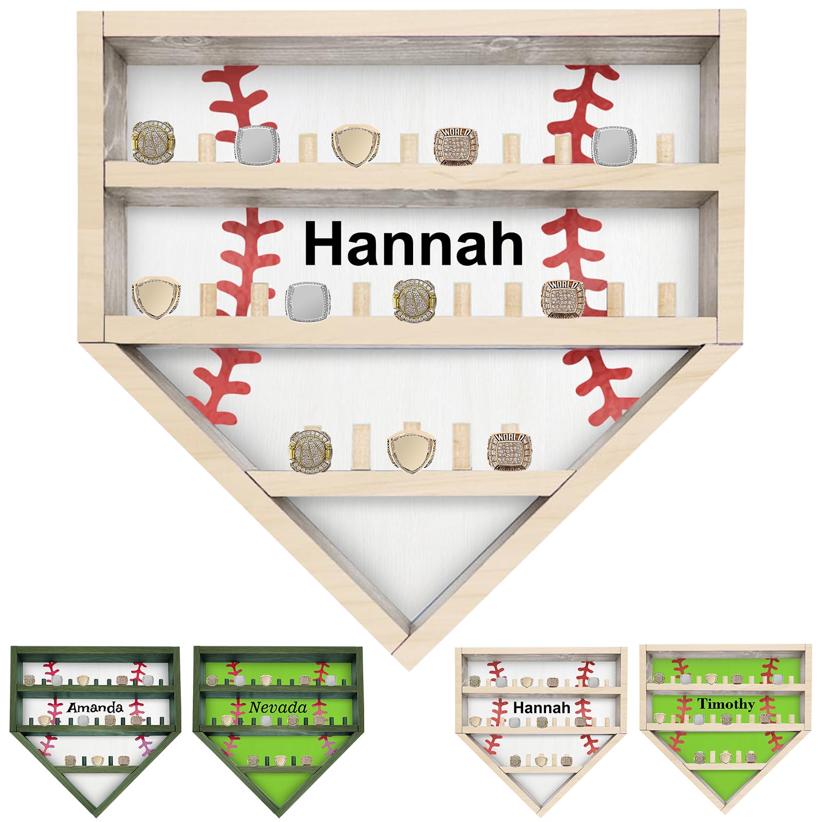 Amazon.com: WBgjsnklbnl Personalized Baseball Ring Holder, Custom ...